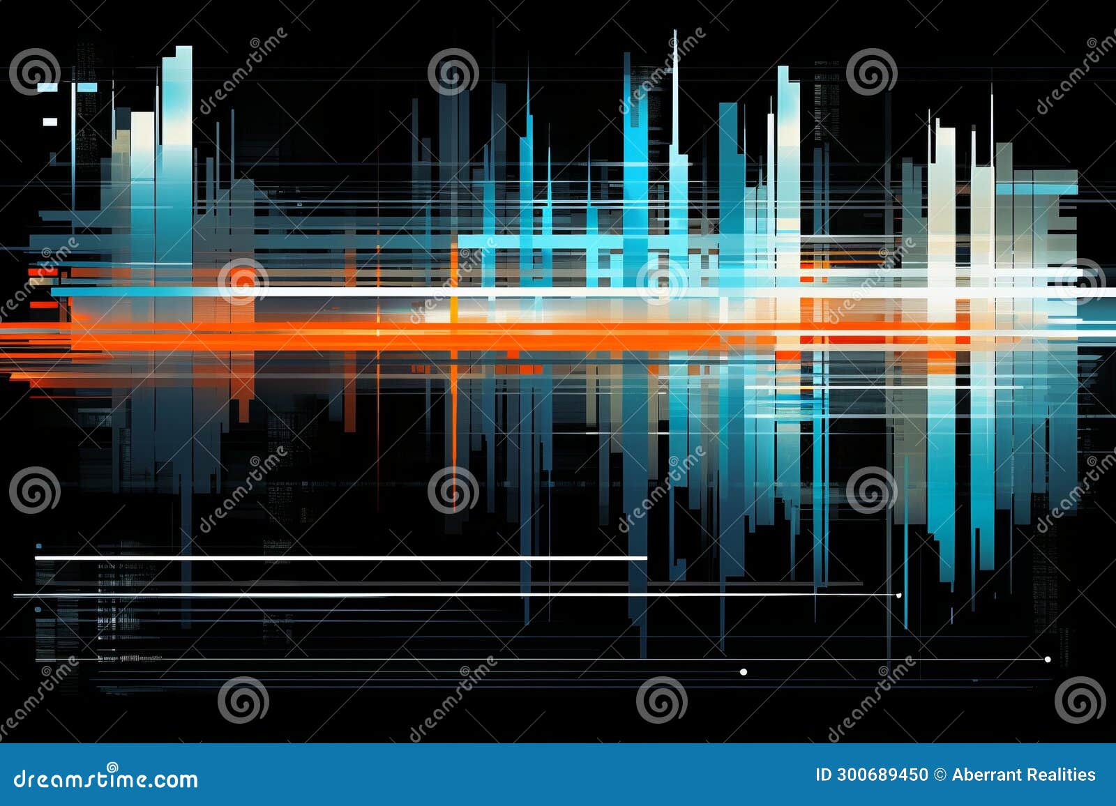 An Abstract Image of a Sound Wave on a Black Background Stock ...