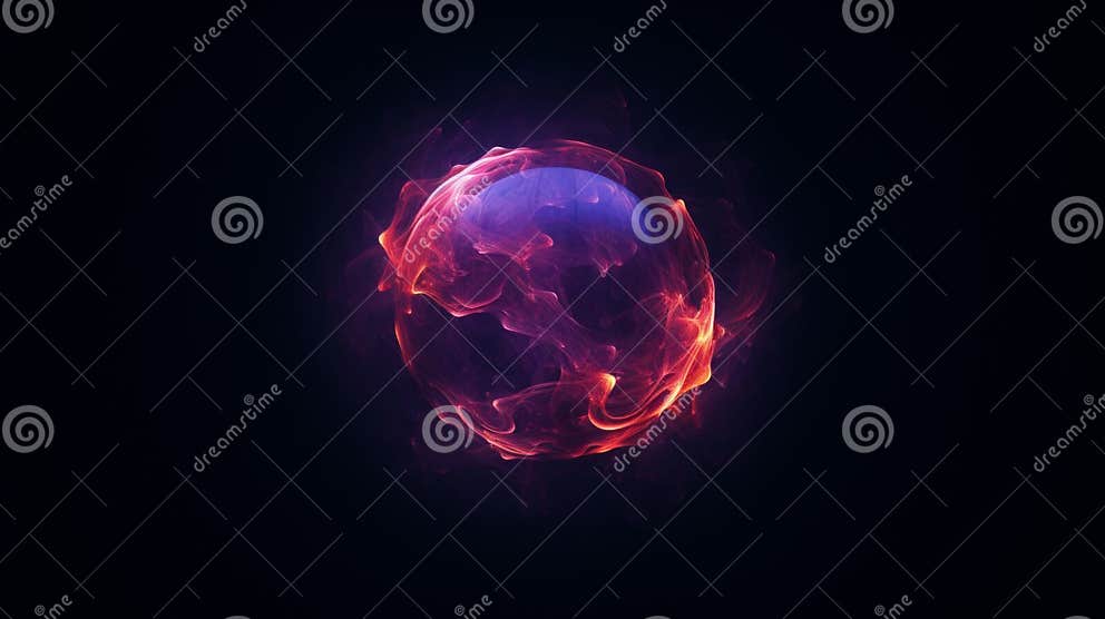 An Abstract Image of a Sphere with Fire and Smoke Coming Out of it ...