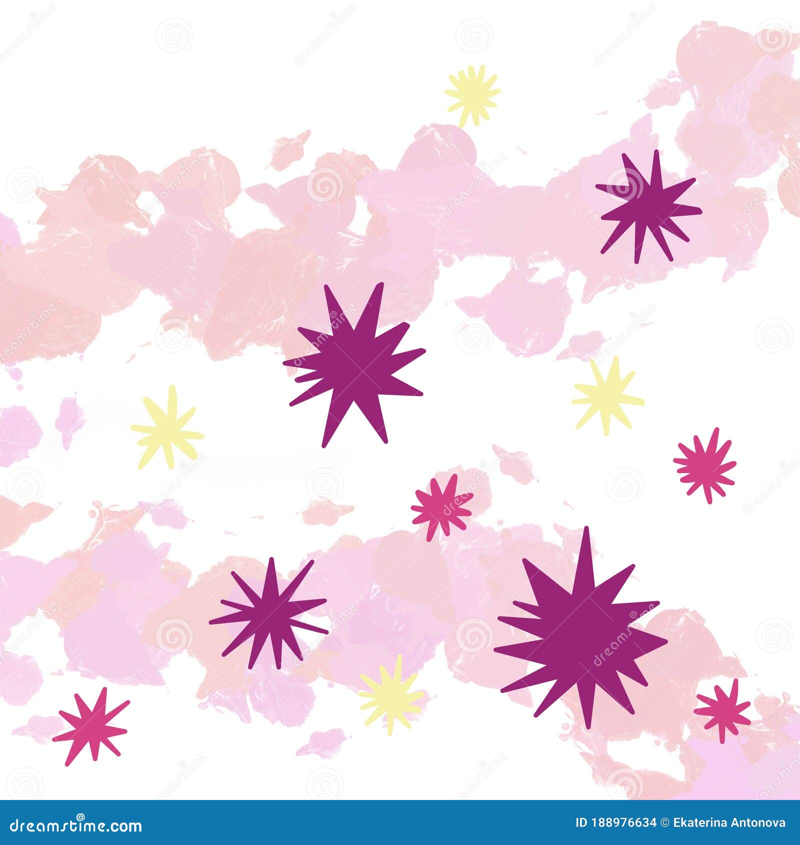 Abstract Image with the Image of Stars, Spots, Colored Background ...