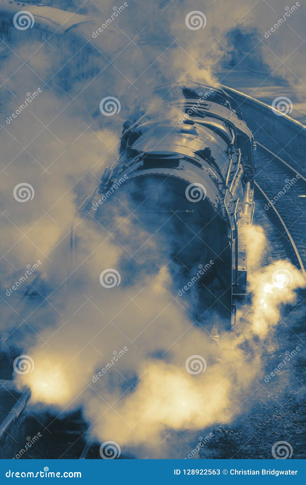 Abstract Image of a Steam Train on a Track Stock Image - Image of ...