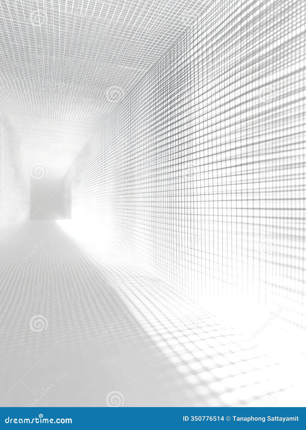 Subtle Grid Texture White Corridor Abstract Image Symbolizing Depth ...
