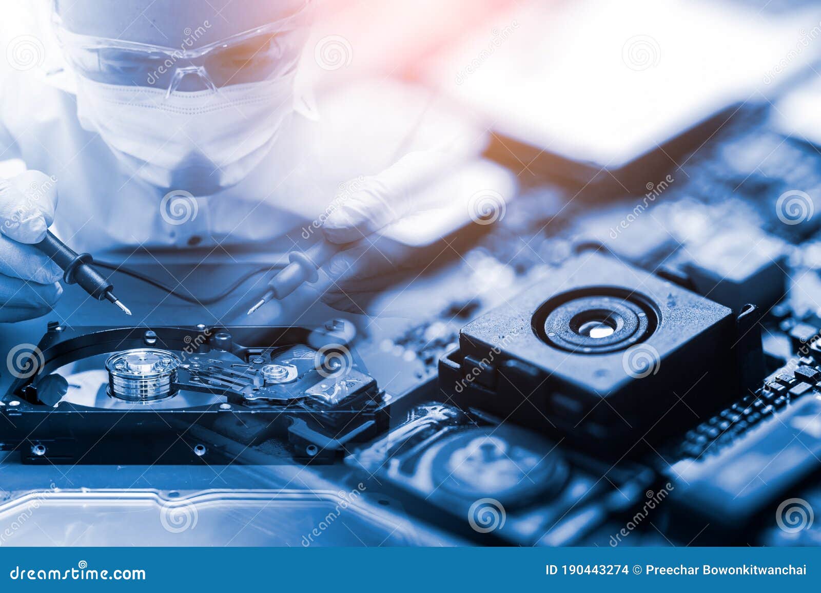 The Abstract Image of the Technician Assembling Inside of Smartphone by ...