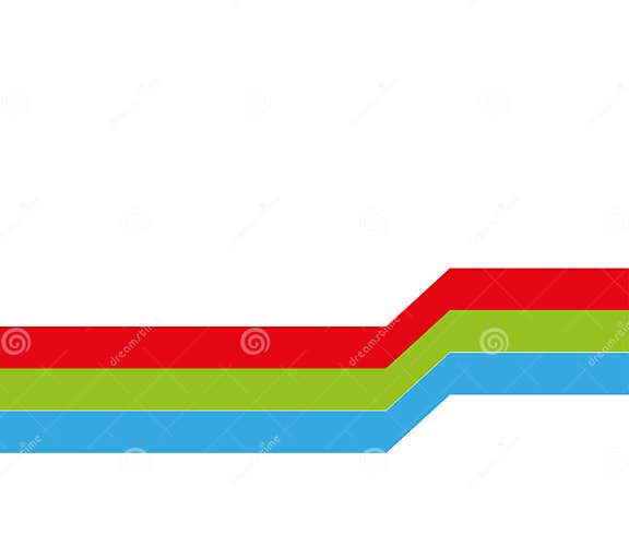 Abstract Image with Three Colored Lines on White Background - Vector ...