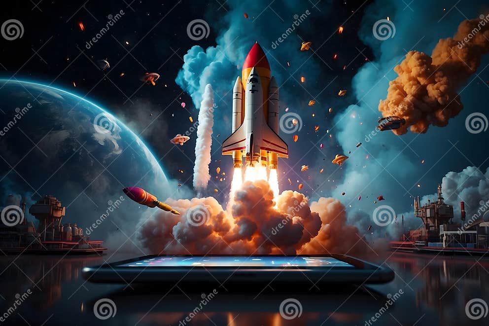 Abstract Image of Tiny Rocket and Missile Stock Illustration - Illustration of weapon, shuttle ...
