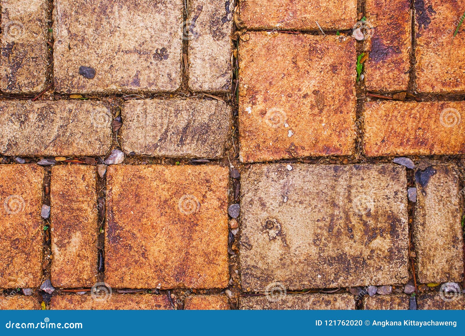 Abstract Image : Top View of Stone Bricks Sorted in Walkway or Footpath ...