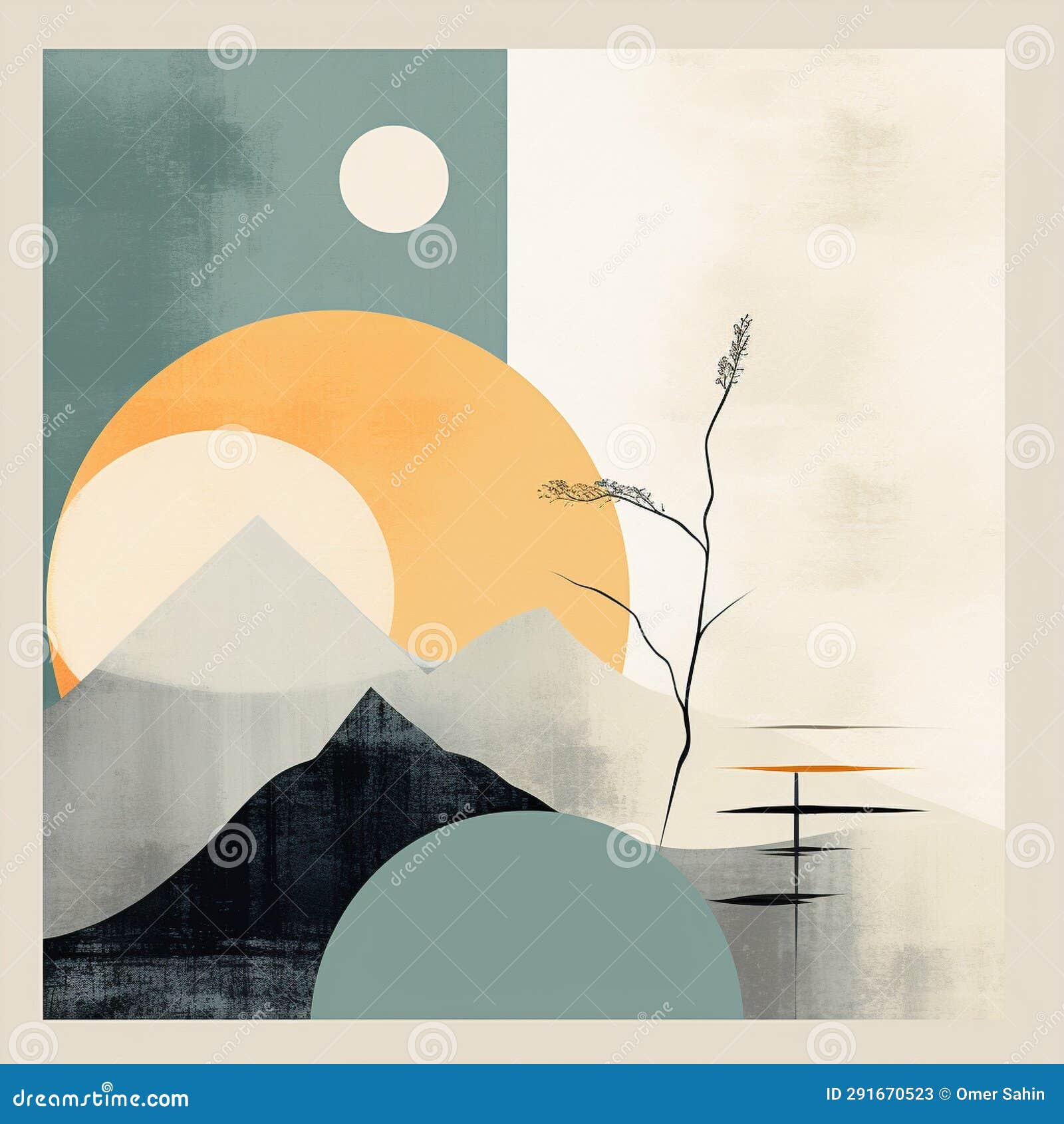 Abstract Image of Tranquility with Minimalistic Elements Stock Image ...