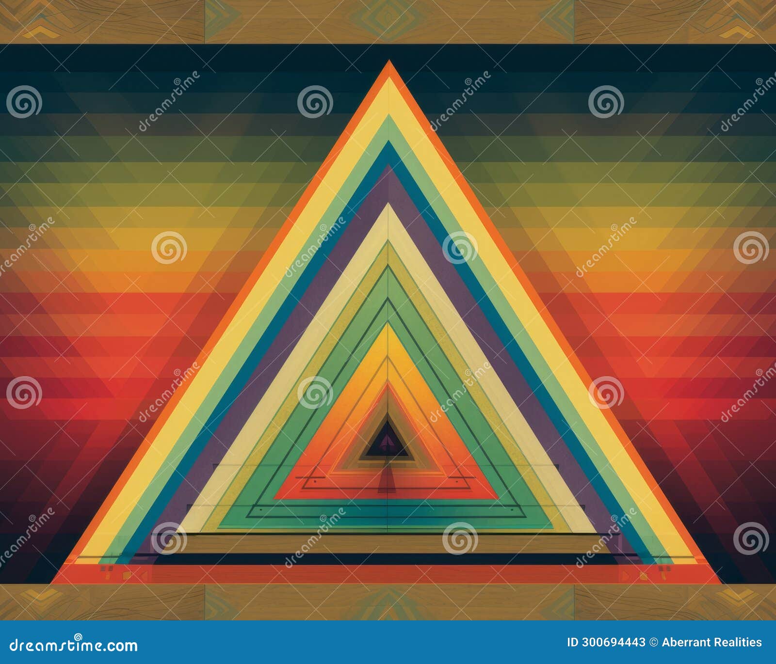 An Abstract Image of a Triangle with a Rainbow Colored Background Stock ...