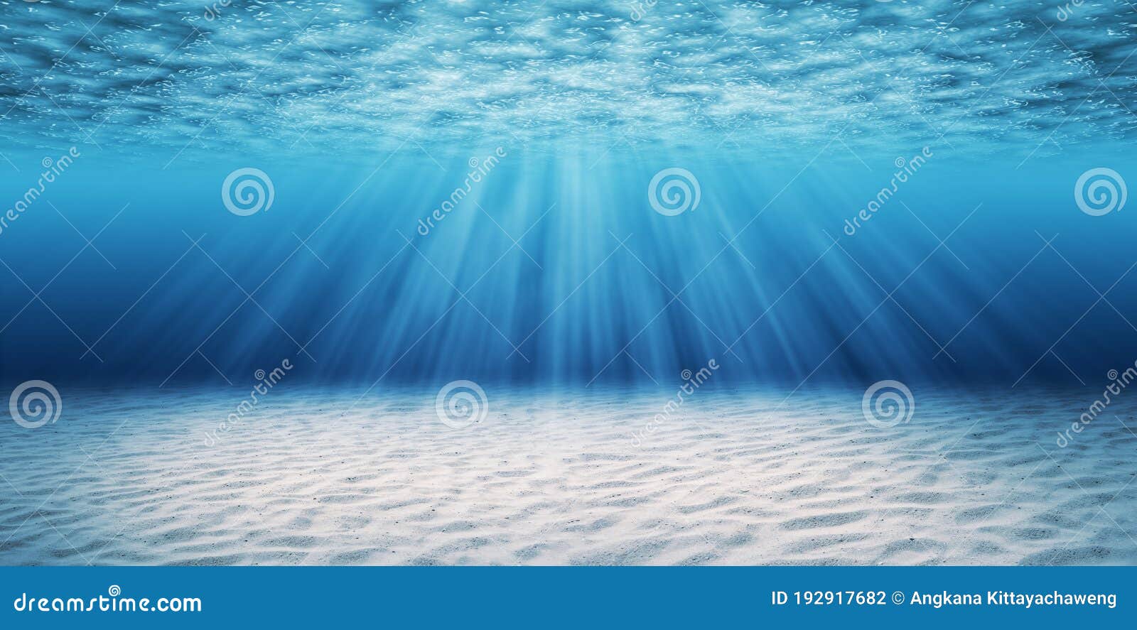 Tropical Sand Beach on the Bottom of Underwater Blue Deep Ocean Wide ...