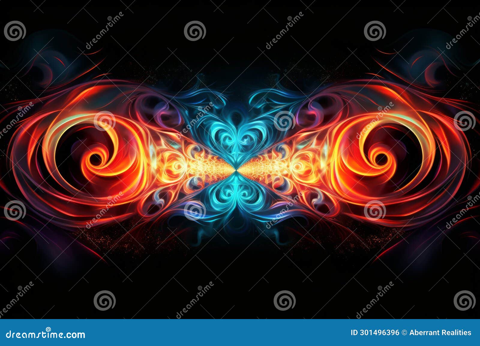 An Abstract Image of Two Swirls on a Black Background Stock ...