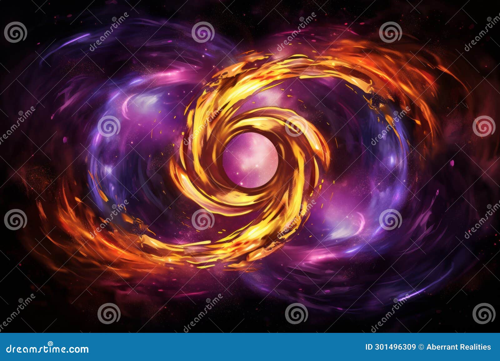 An Abstract Image of a Vortex with Fire in it Stock Illustration ...