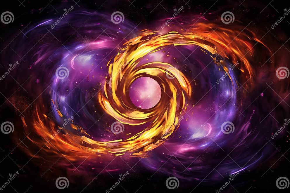 An Abstract Image of a Vortex with Fire in it Stock Illustration ...