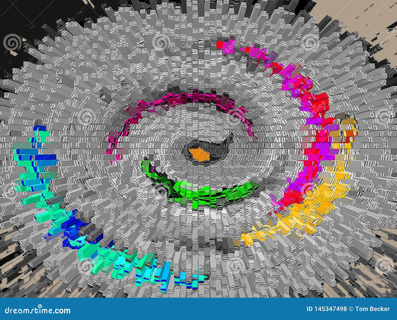 Abstract Image of Vortex of Patterns and Colors Stock Illustration ...