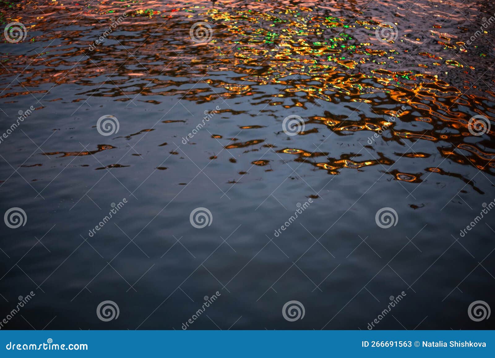 An Abstract Image of Water with a Reflection of Evening Illumination ...
