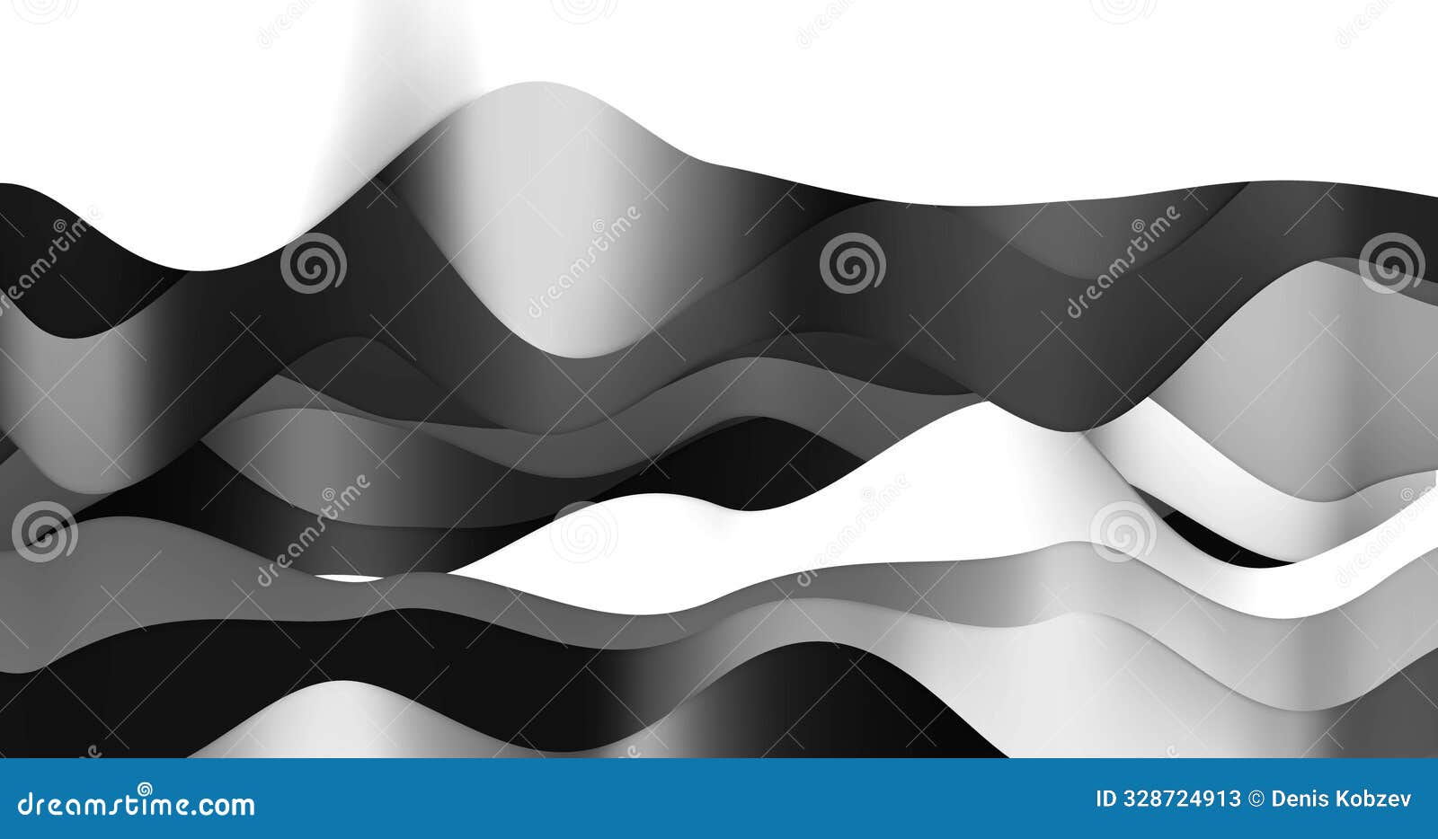 Abstract Image of Wavy Lines in Gray Gradient Tones. Vector ...