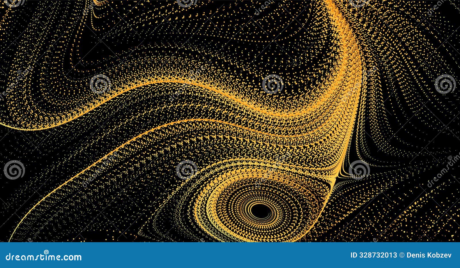 Abstract Image of Wavy Lines from Particles in a Gold Turbulence Field ...