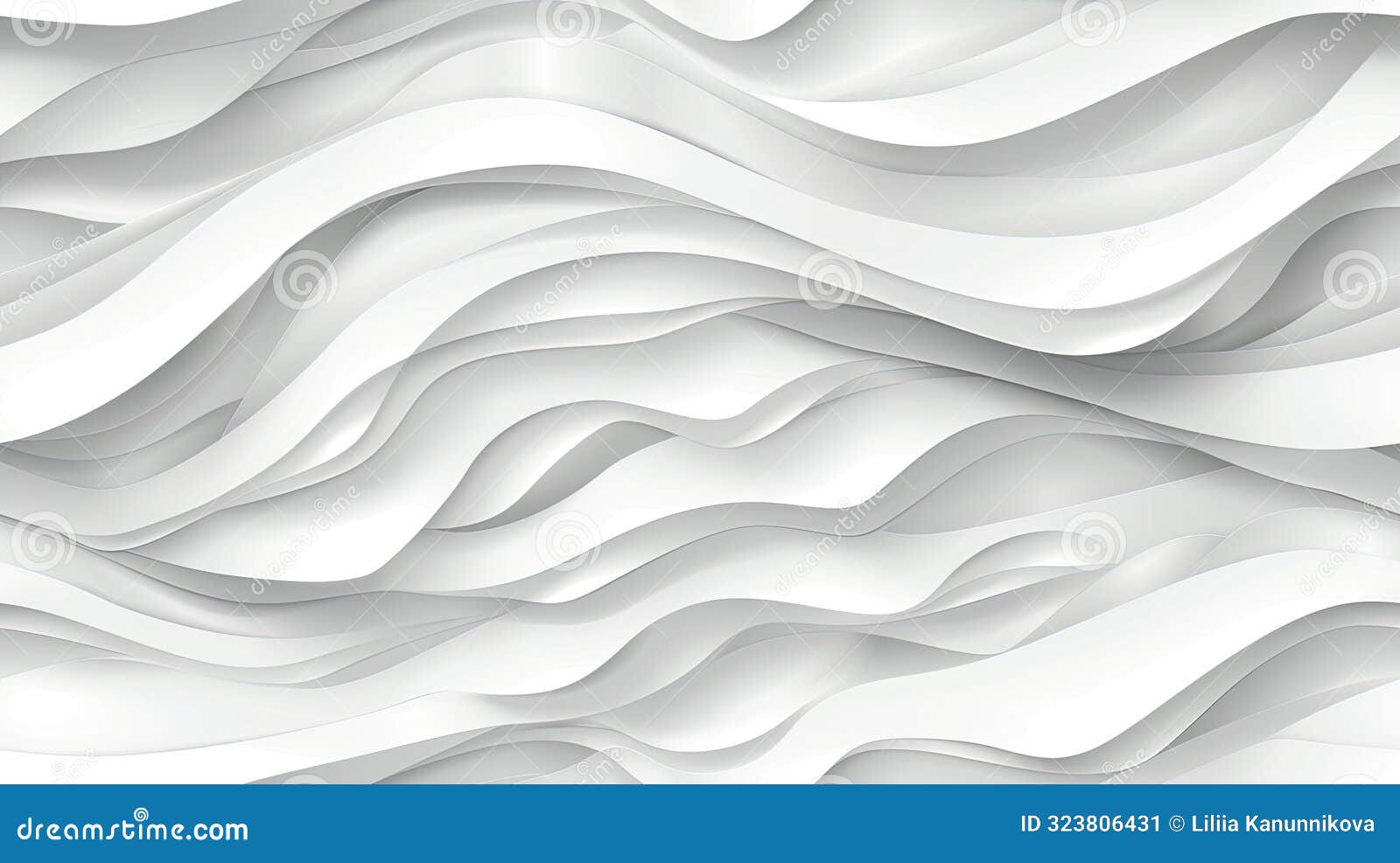 Abstract Image of Wavy White Lines Creating a 3D, Layered Background ...