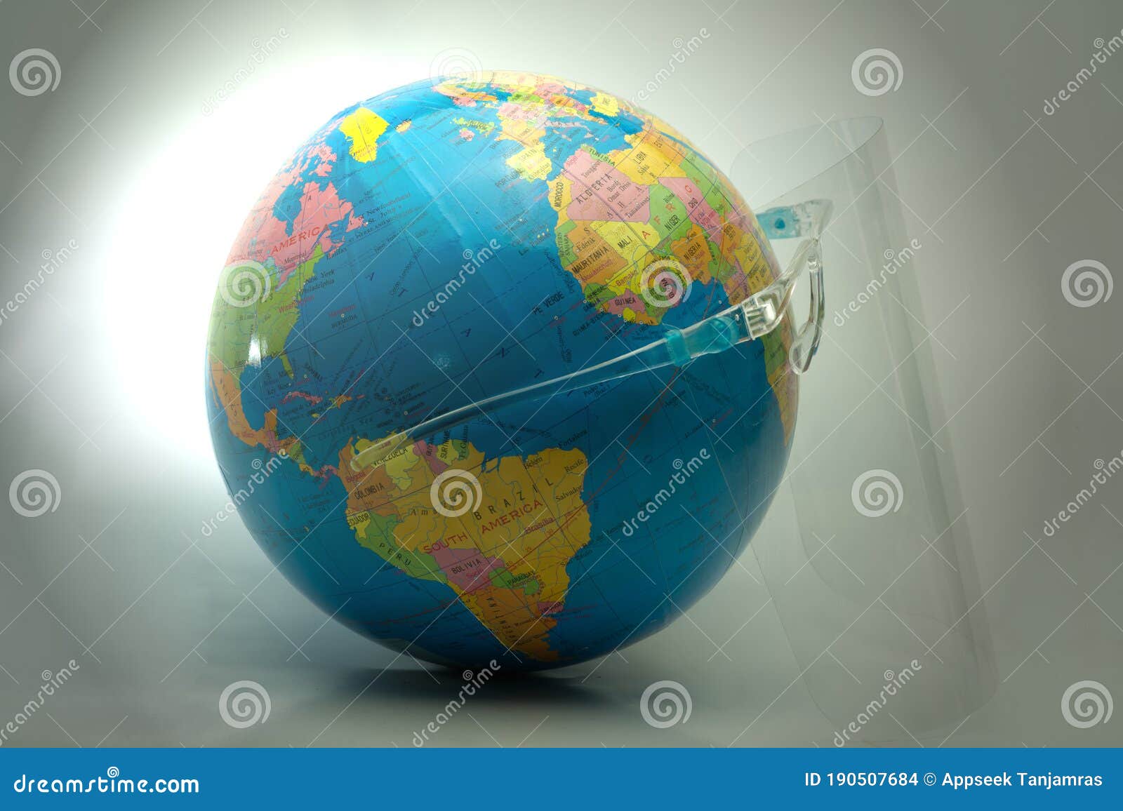 Abstract Image Wearing a World Virus Protection Mask Stock Photo ...