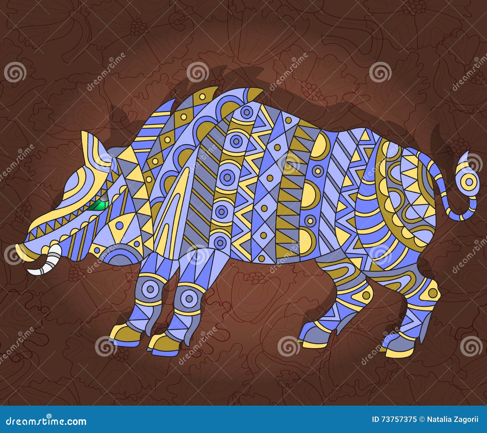 Abstract Image of a Wild Boar Stock Vector - Illustration of geometric ...