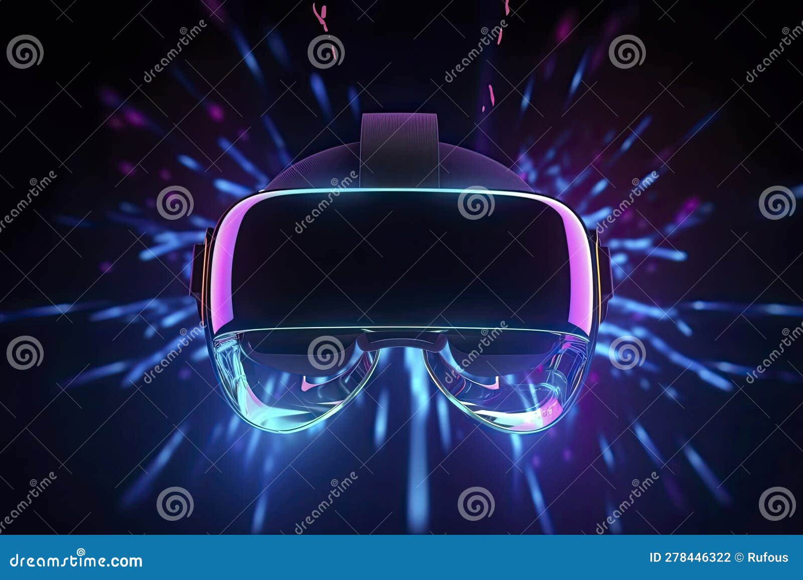 Abstract Image of Woman Using VR Headset - 3D Generated Image Stock ...
