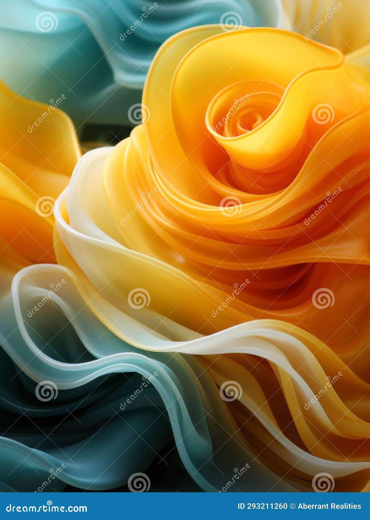 An Abstract Image of a Yellow and Blue Rose Stock Illustration ...
