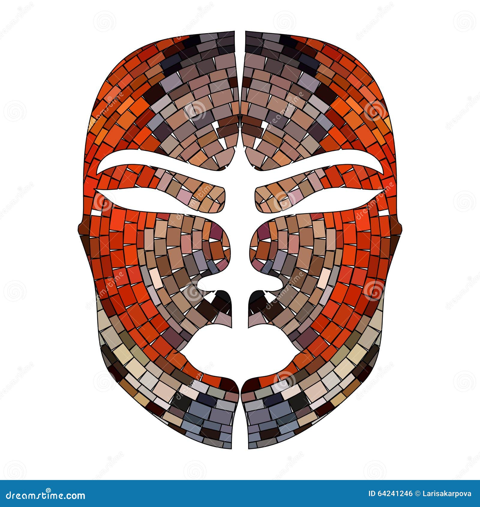 Abstract Imitation of African Mask Stock Illustration - Illustration of ...