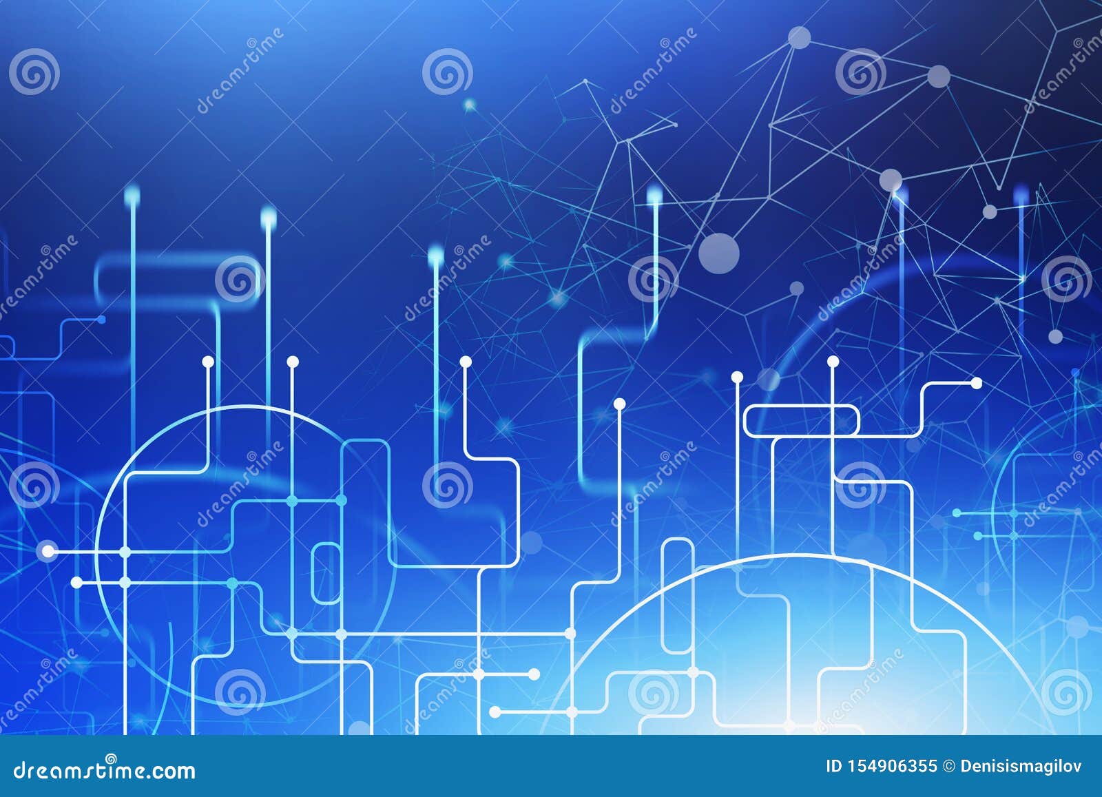 Abstract Immersive Blue Connection Interface Stock Illustration ...