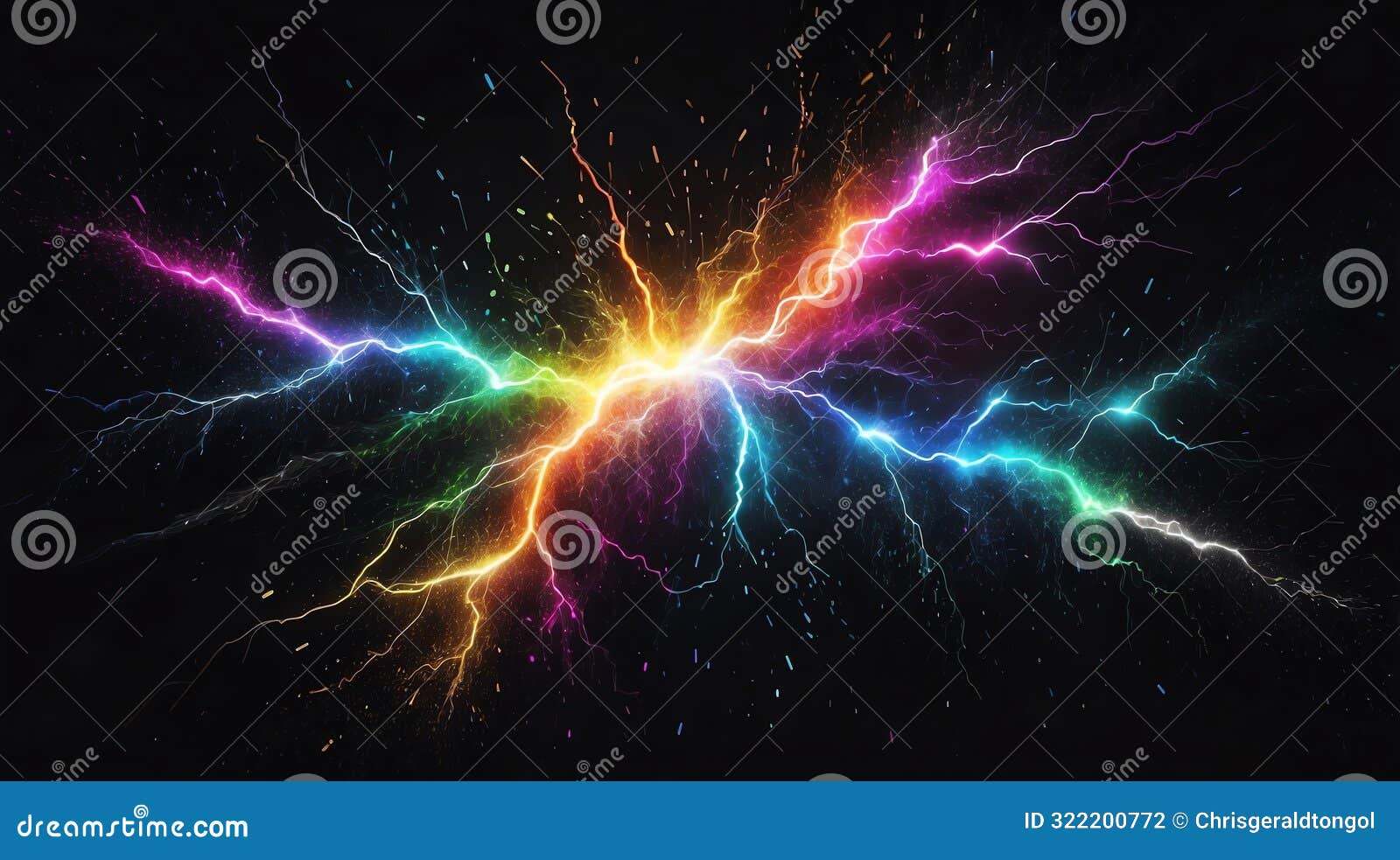 Abstract Impact of Rainbow Glowing Light Particles with Lightning ...