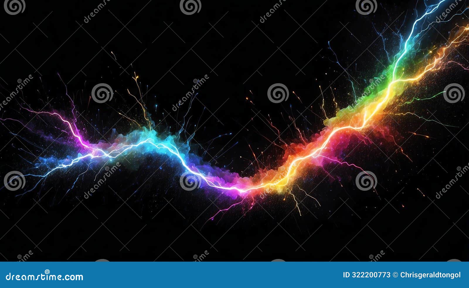 Abstract Impact of Rainbow Glowing Light Particles with Lightning ...