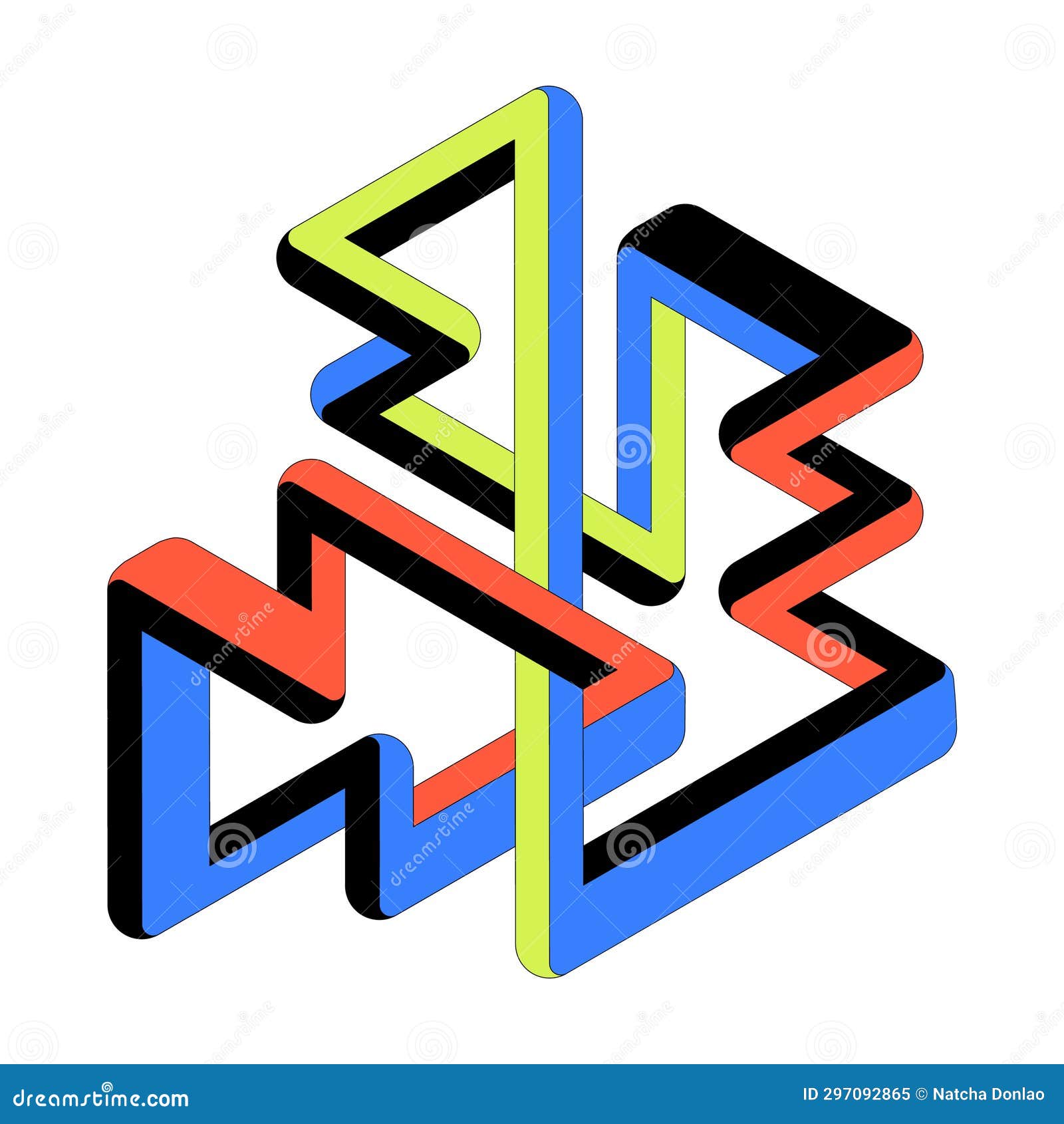 Abstract Impossible Isometric Geometric Shape Design Template ...