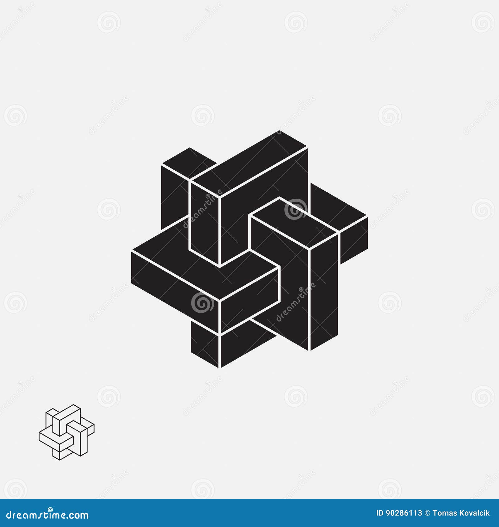 Abstract impossible object stock vector. Illustration of element - 90286113