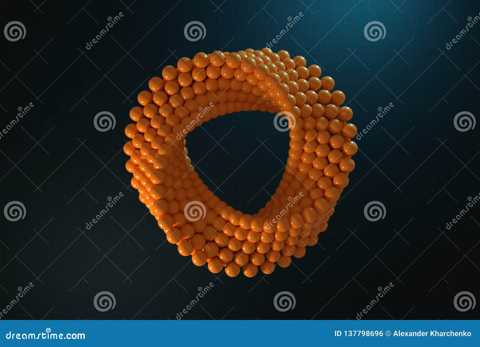 Abstract Impossible Orange Balls Loop Circle Shape Cross Cap. 3d ...