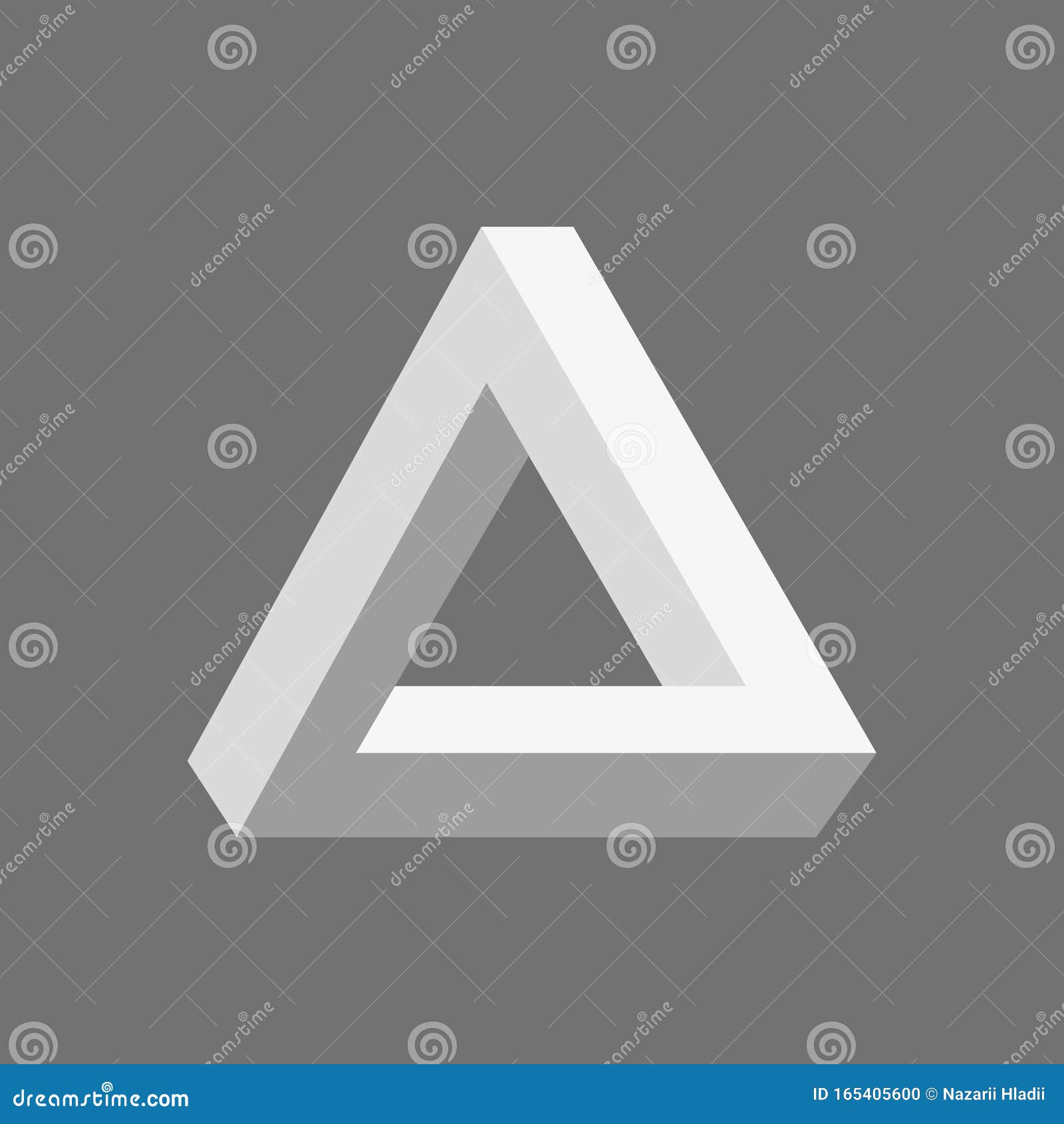 Abstract Impossible Triangle Sign, Retro Optical Effect. Vector Stock ...