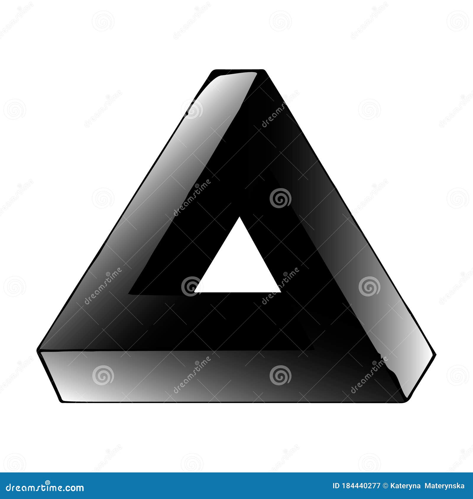 Abstract Impossible Triangle Sign. Retro Optical Effect Shape with ...