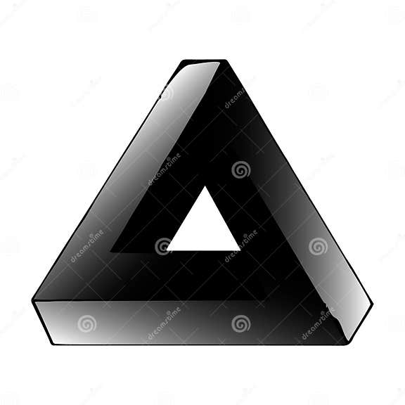 Abstract Impossible Triangle Sign. Retro Optical Effect Shape with ...
