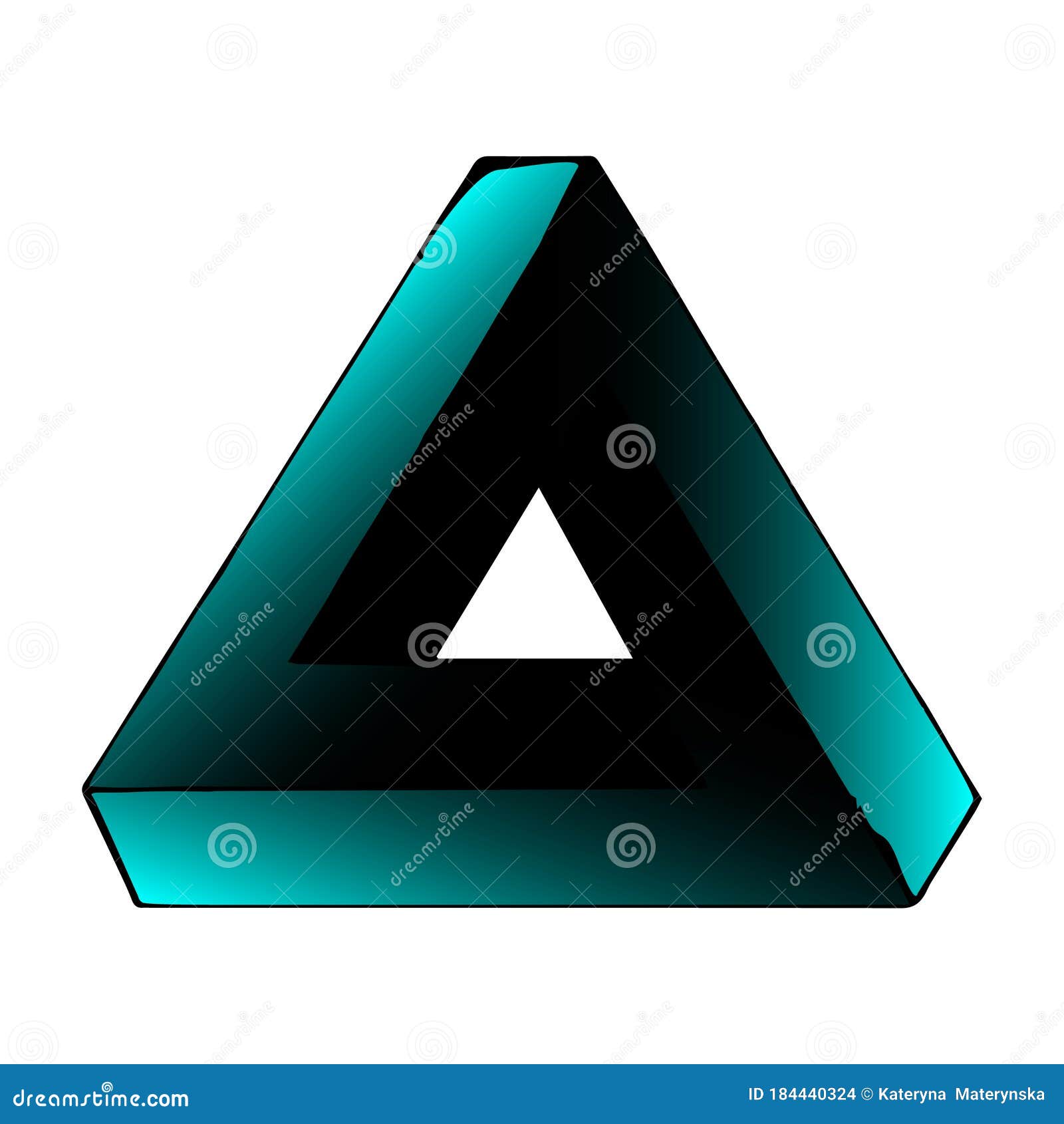 Abstract Impossible Triangle Sign. Retro Optical Effect Shape with ...