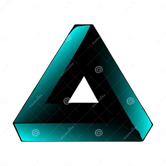 Abstract Impossible Triangle Sign. Retro Optical Effect Shape with ...