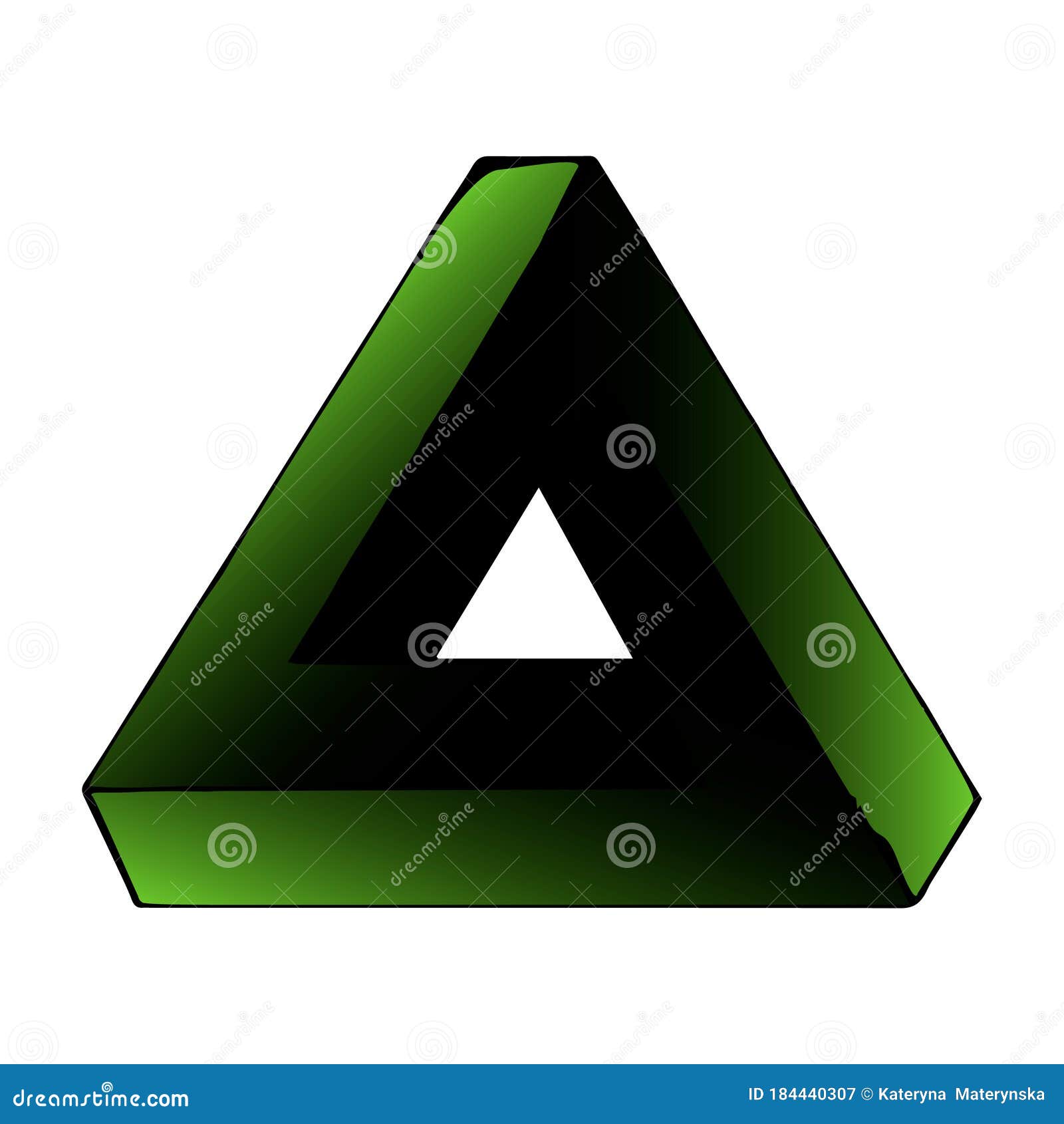 Abstract Impossible Triangle Sign. Retro Optical Effect Shape with ...