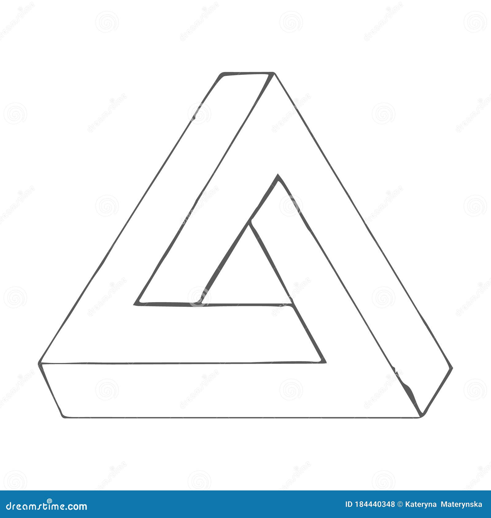 Abstract Impossible Triangle Sign. Retro Optical Effect Shape with ...