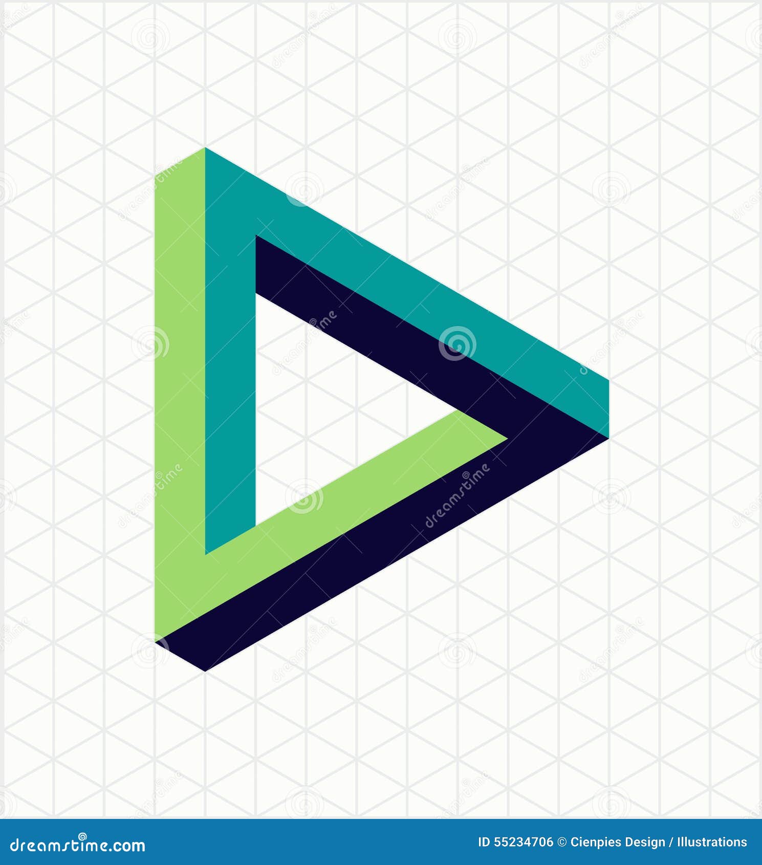 Impossible Triangle. Penrose Optical Illusion. Cartoon Vector ...