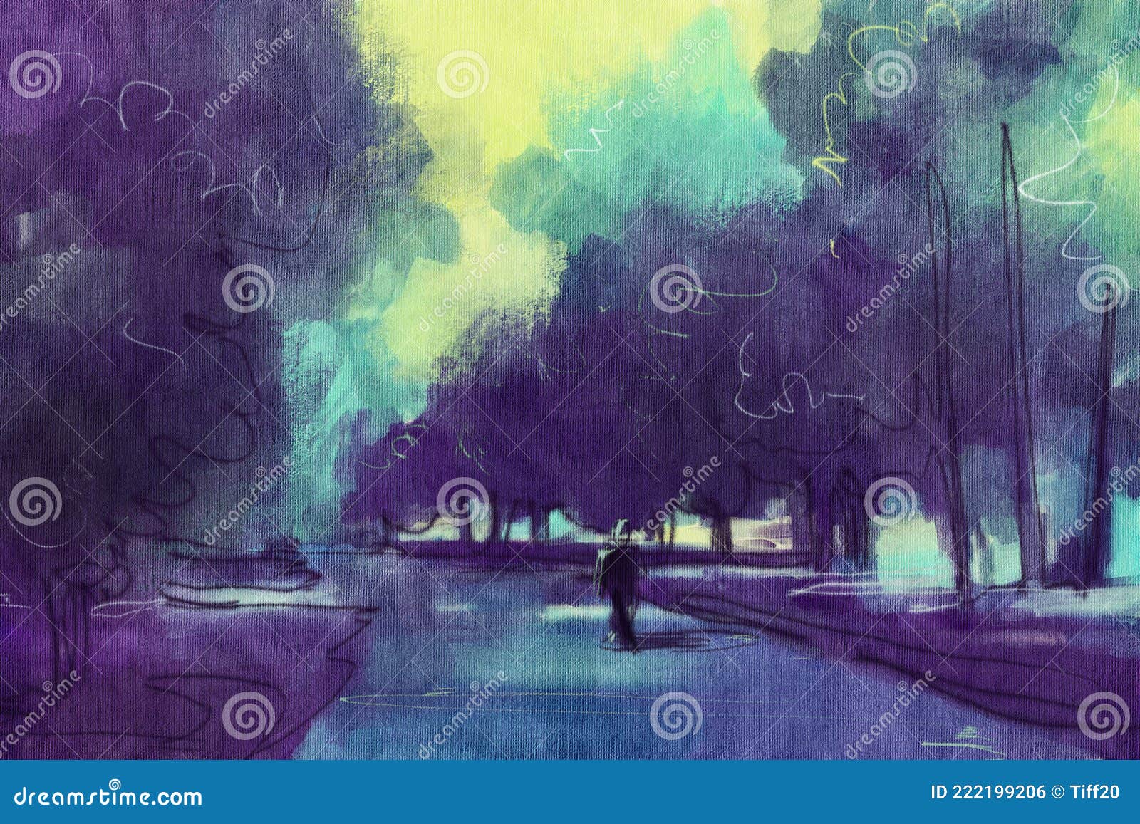 Abstract Impressionism. Landscape Stock Illustration - Illustration of ...