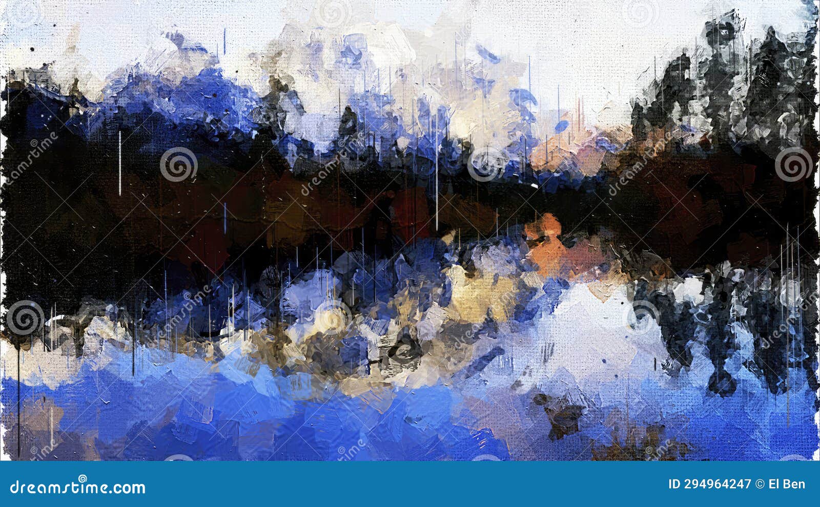 Abstract Impressionism Nature Landscape Digital Painting Stock ...