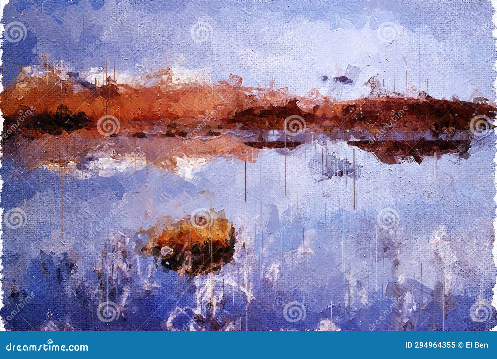 Abstract Impressionism Nature Landscape Digital Painting Stock ...