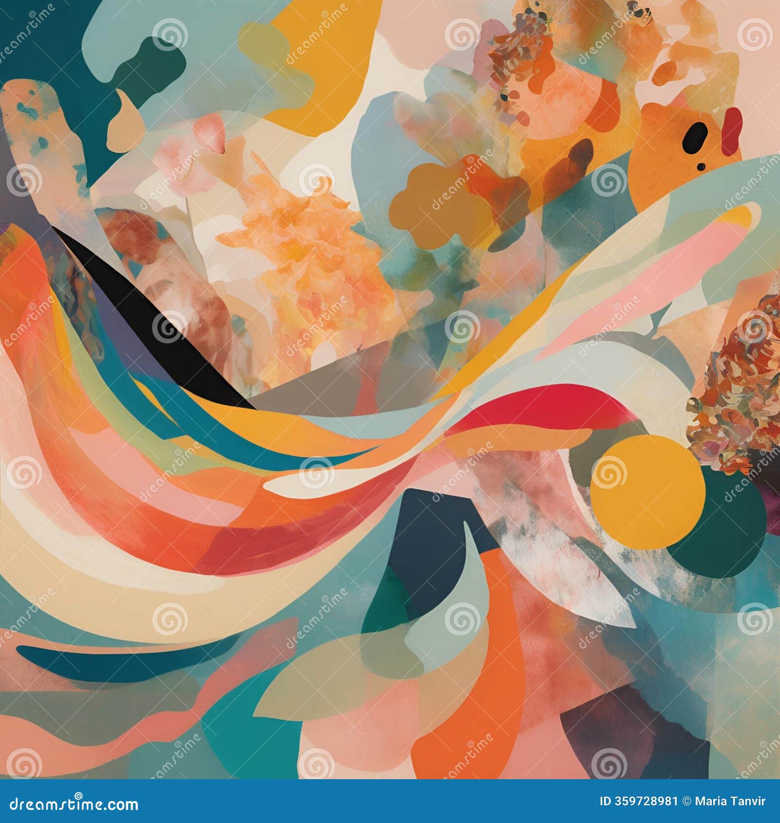 Abstract Impressionist Collages Illustration for Creative Design Stock ...