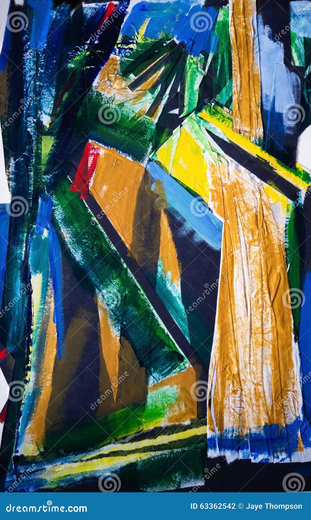 Abstract, Impressionistic Acrylic Painting Collage Inside and Outside ...