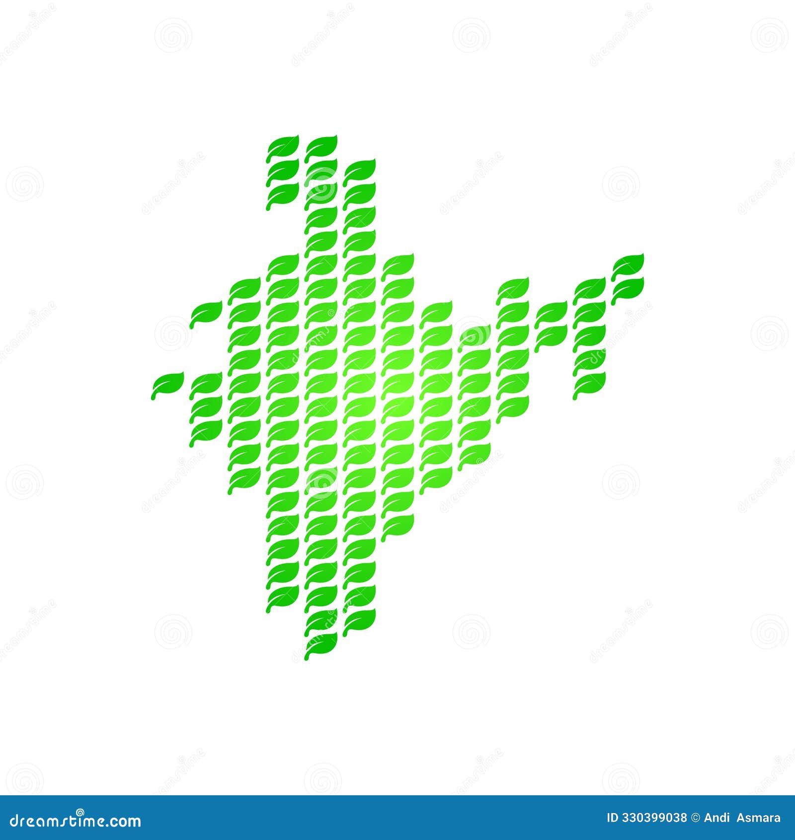 Abstract India Map Formed by Leaf Shapes Stock Illustration ...