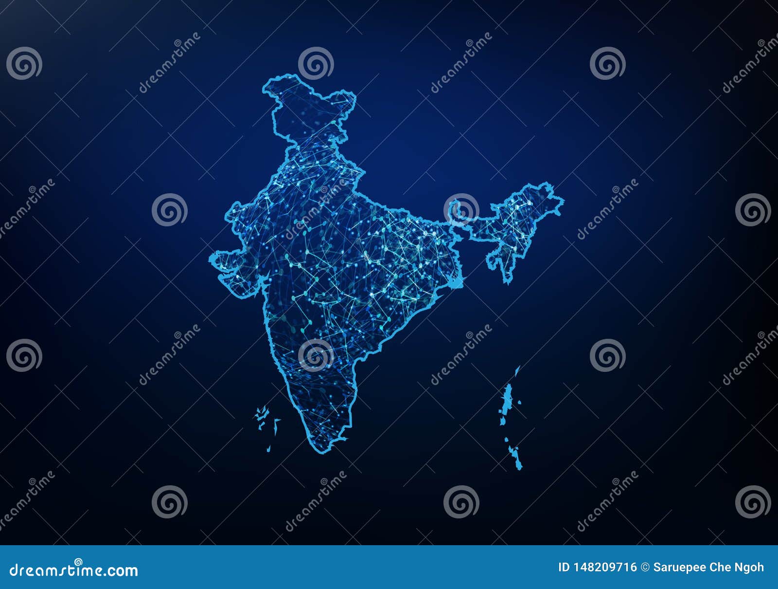 Abstract of India Map Network, Internet and Global Connection Concept ...