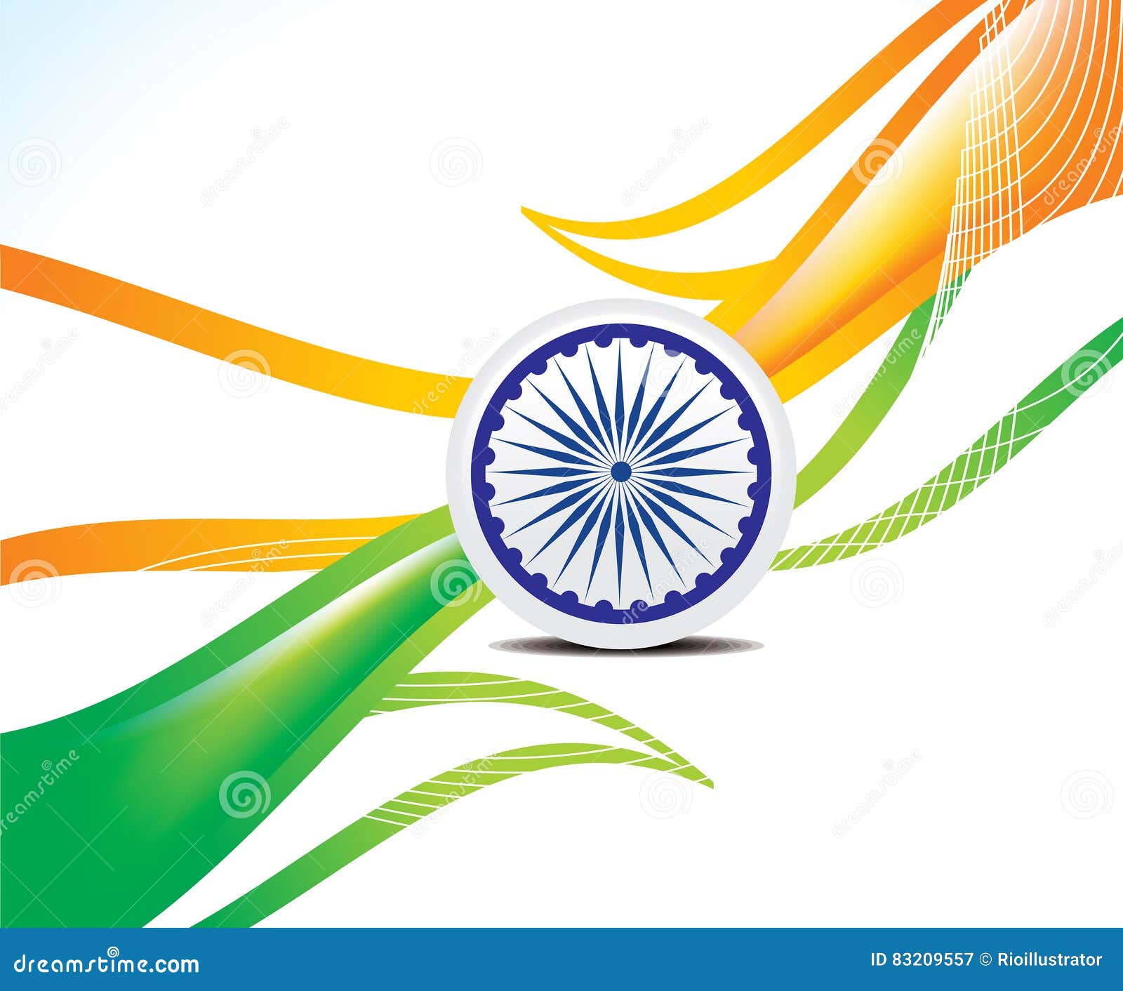 Abstract Indian Republic Day Wave Background in Indian Flag Stock ...