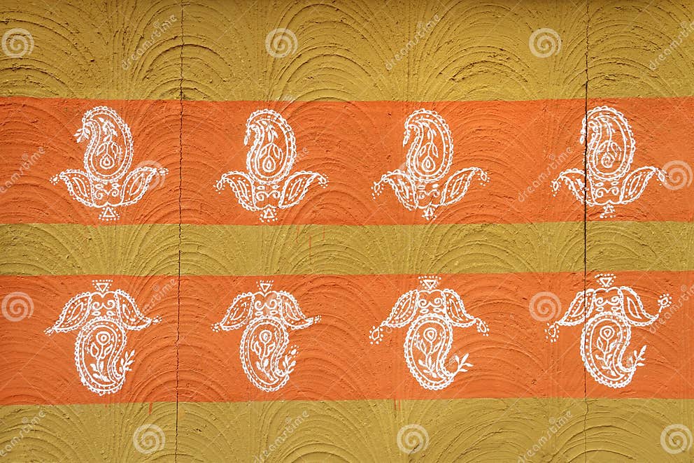 Abstract Handmade Indian Wall Design Texture / Pattern Stock Photo ...