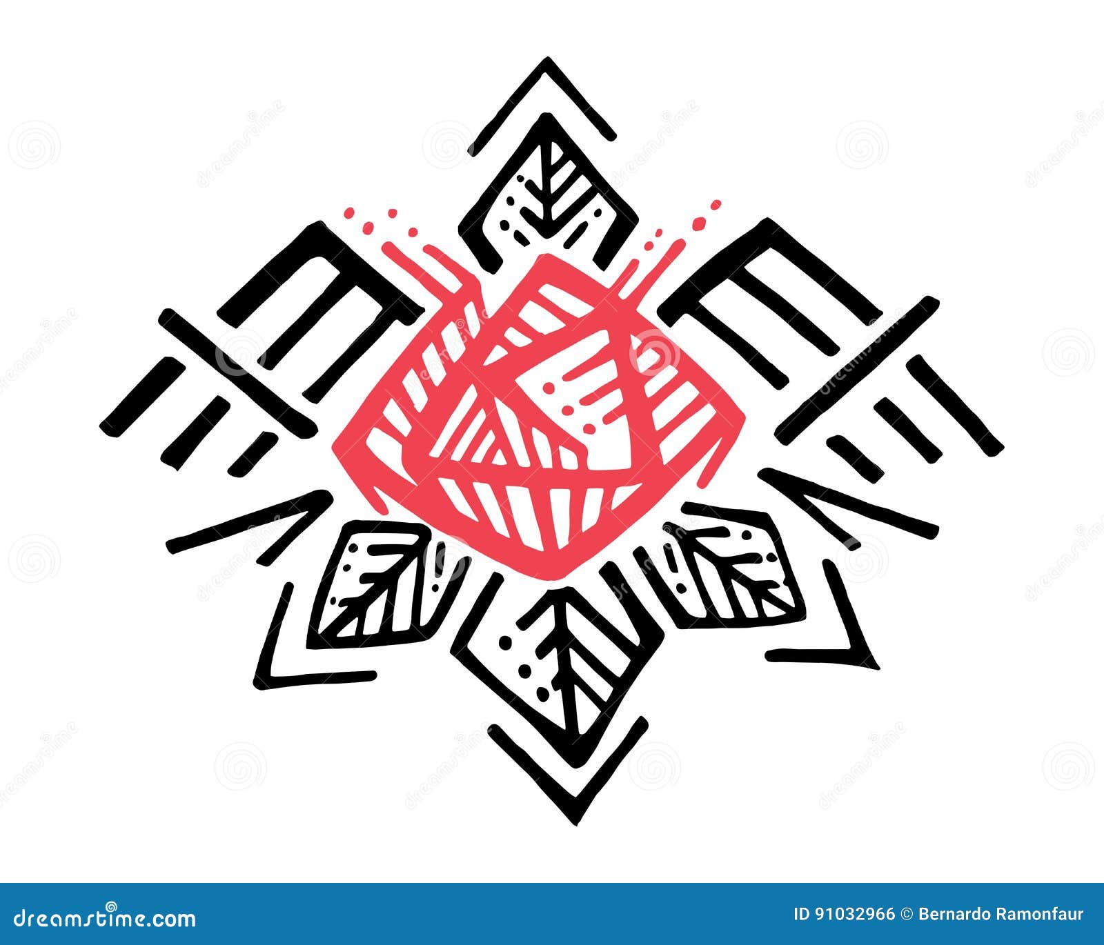 Abstract indigenous symbol stock vector. Illustration of drawn - 91032966