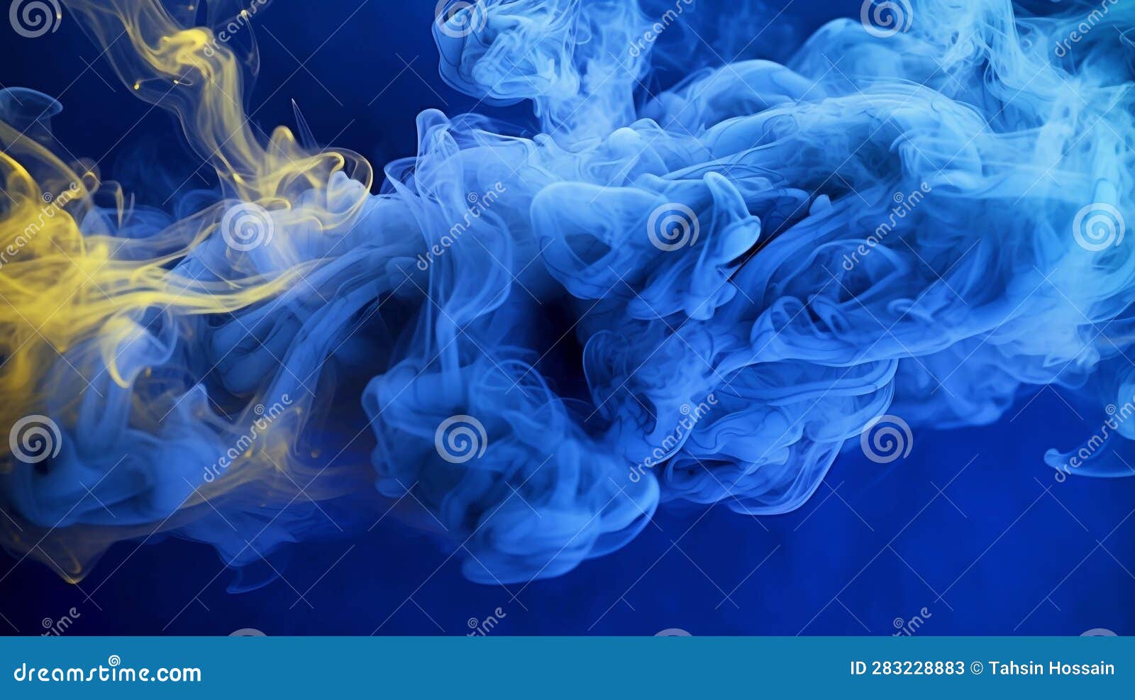 Abstract Indigo Smoke Gracefully Floats through the Air, Generative AI ...